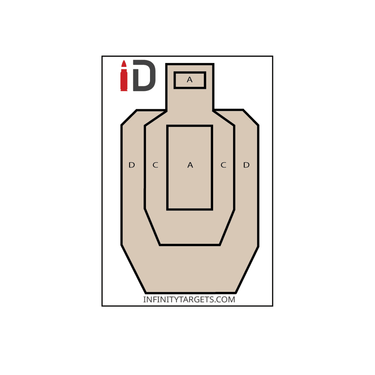 50 Half-Size USPSA Paper Targets - Precision Practice – Infinity Targets